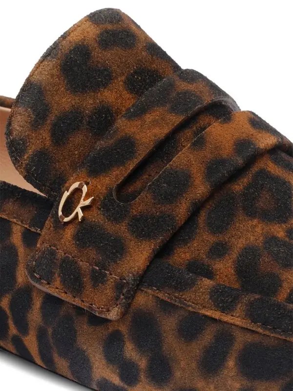GIANVITO ROSSI Giorgia Leopard Print Loafers - Brown