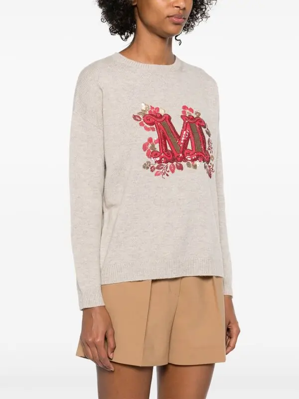 Max Mara Sequin-embellished Sweater - Neutrals