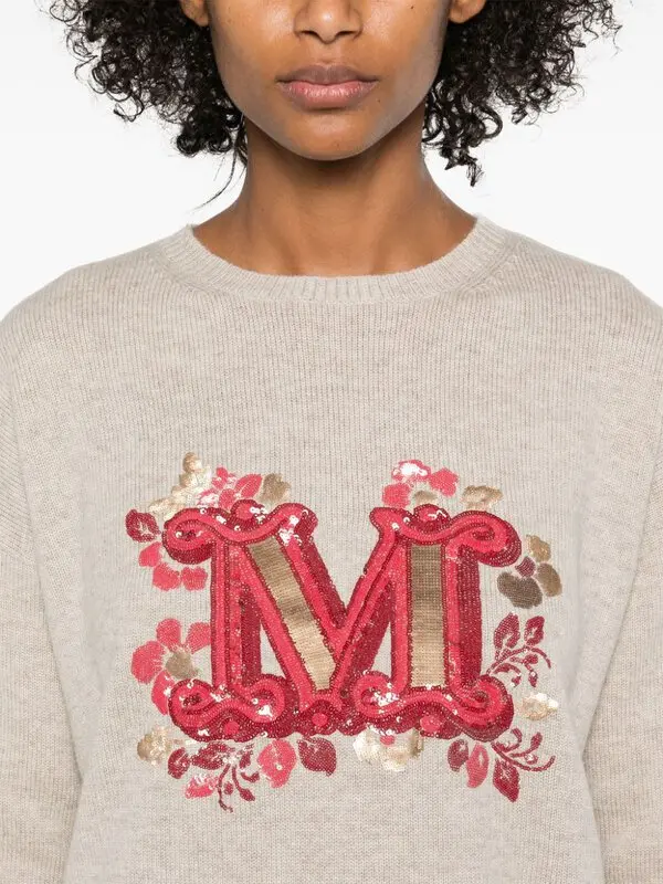 Max Mara Sequin-embellished Sweater - Neutrals
