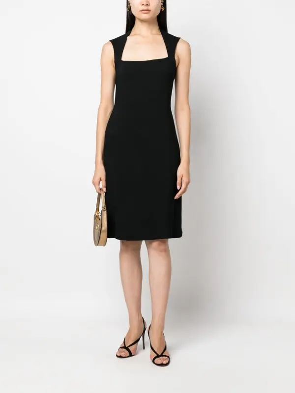 Gauchere Square-neck Knee-length Dress