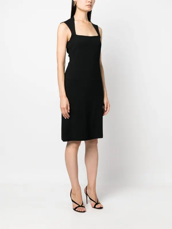 Gauchere Square-neck Knee-length Dress