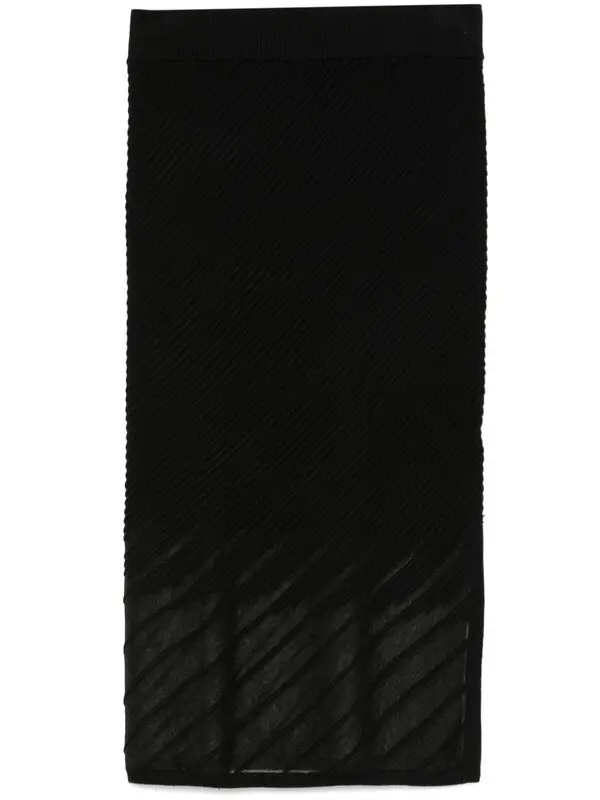 Dkny Ribbed Seamless Midi Skirt - Black