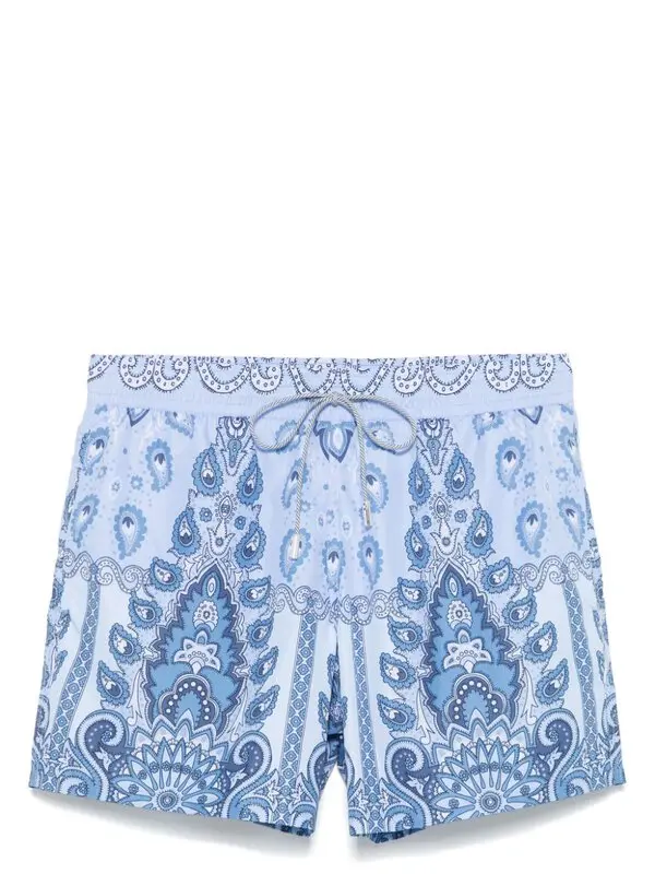 Etro Medallion-print Swim Shorts - Blue