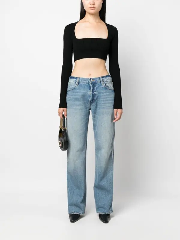 Gauchère Wide-leg Zipped Jeans