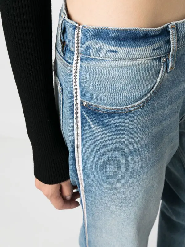 Gauchère Wide-leg Zipped Jeans