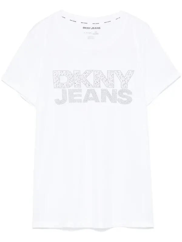 Dkny Studded Logo T-shirt - White