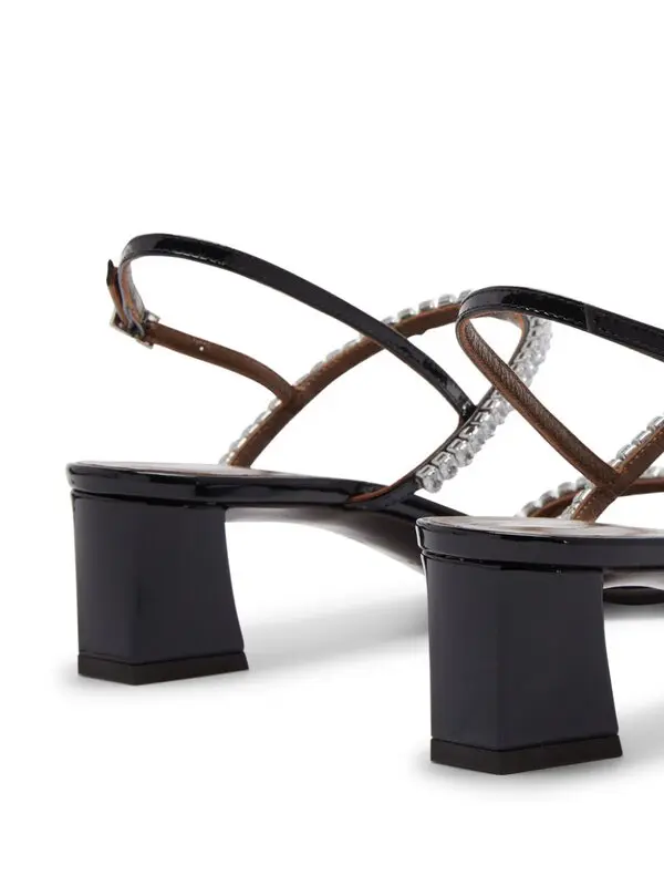 GIUSEPPE ZANOTTI 45mm Valentiine Crystal Sandals - Black