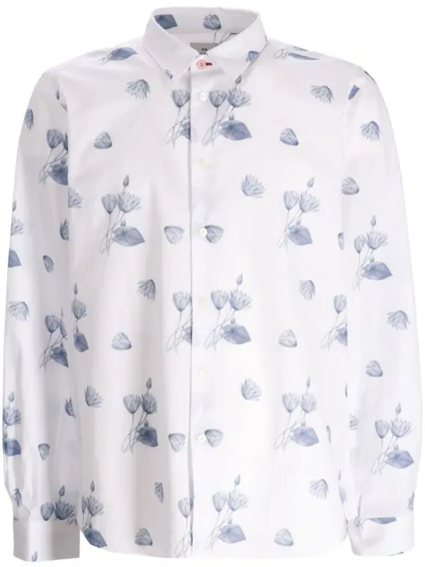 Paul Smith Half Tone Floral Shirt - White