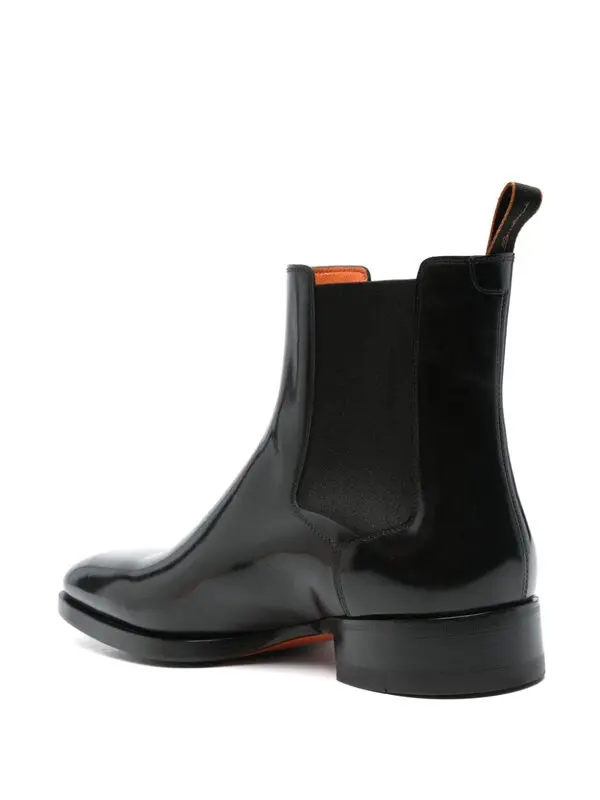Santoni Leather Chelsea Boots