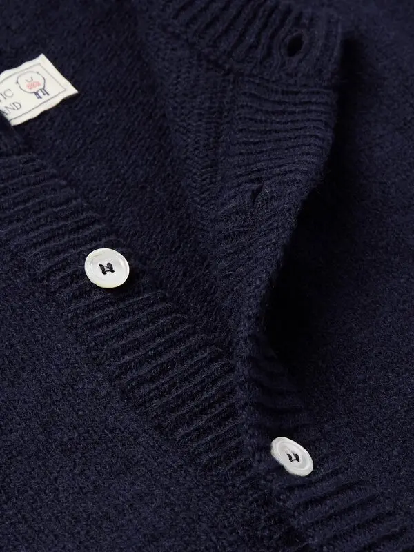 Buy NOAH Floral-jacquard Shetland Wool Cardigan - Blue At 50% Off
