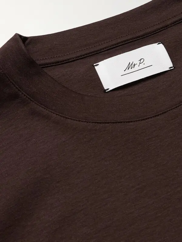 Mr P. Mercerised Cotton-jersey T-shirt - Brown