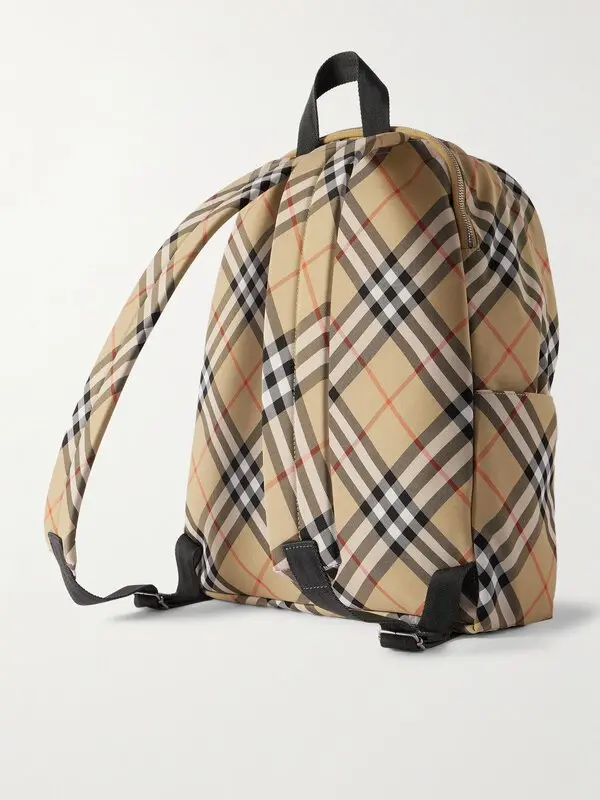 Burberry Checked Coated-canvas Backpack - Brown
