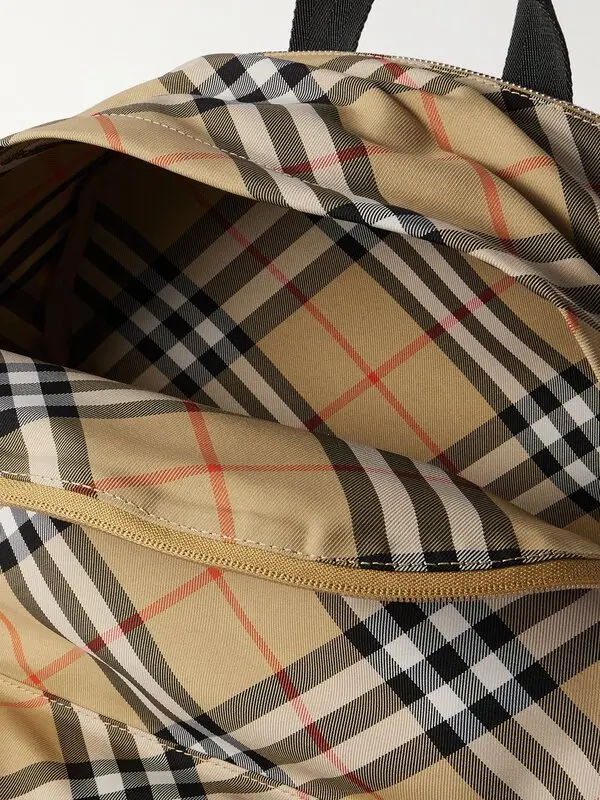 Burberry Checked Coated-canvas Backpack - Brown