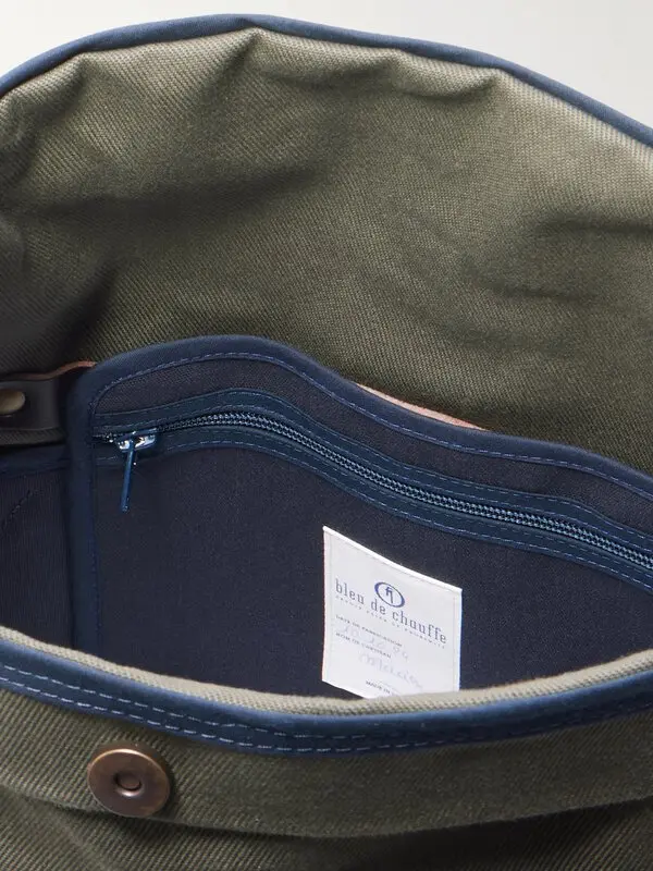 BLEU DE CHAUFFE Jamy Leather-trimmed Canvas Backpack