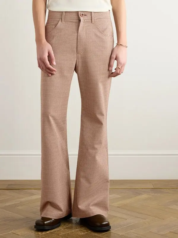 Séfr Tavares Flared Gingham Suit Trousers