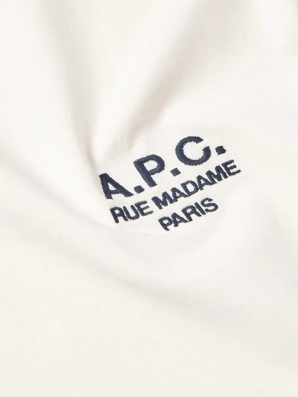 A.p.c. Logo-embroidered Cotton-jersey T-shirt - White