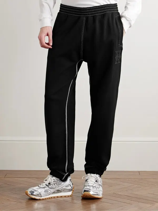 Givenchy Tapered Logo-appliquéd Cotton-jersey Sweatpants