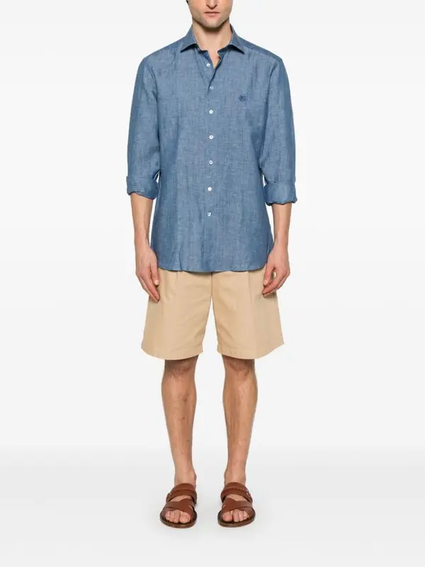 Etro Pegaso-embroidered Shirt - Blue