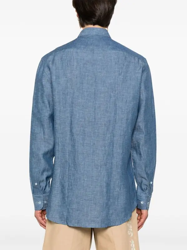 Etro Pegaso-embroidered Shirt - Blue