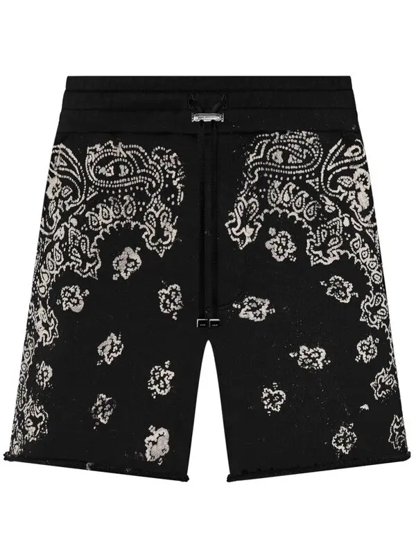 Amiri Bandana Shorts - Black