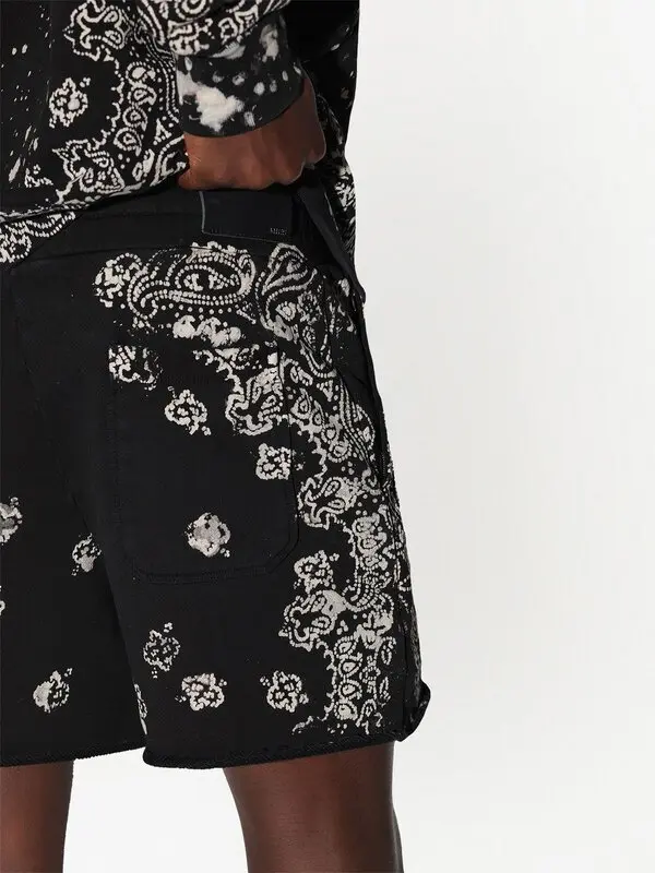 Amiri Bandana Shorts - Black