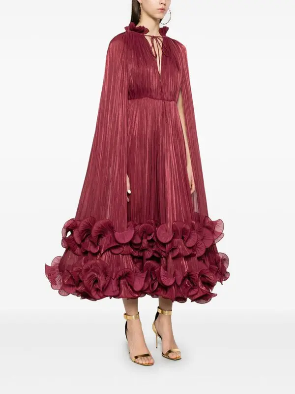 ANA RADU Plissé Maxi Dress