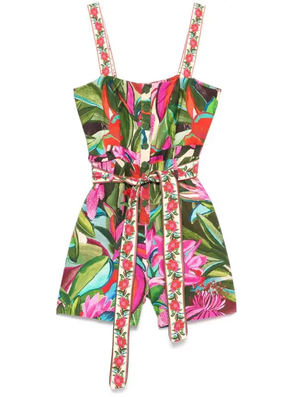 Farm Rio Jardin De Reve Jumpsuit - Green