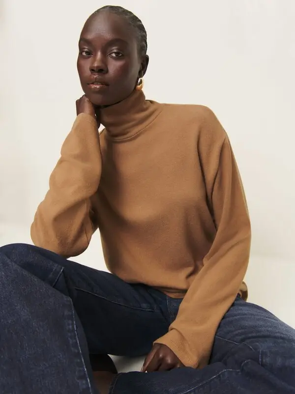 REFORMATION Anya Knit Top - Camel