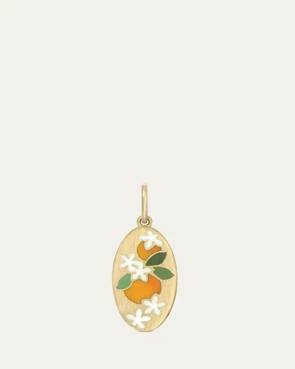 GWEN BARBA Orange Blossom Enamel Pendant - Yellow Gold