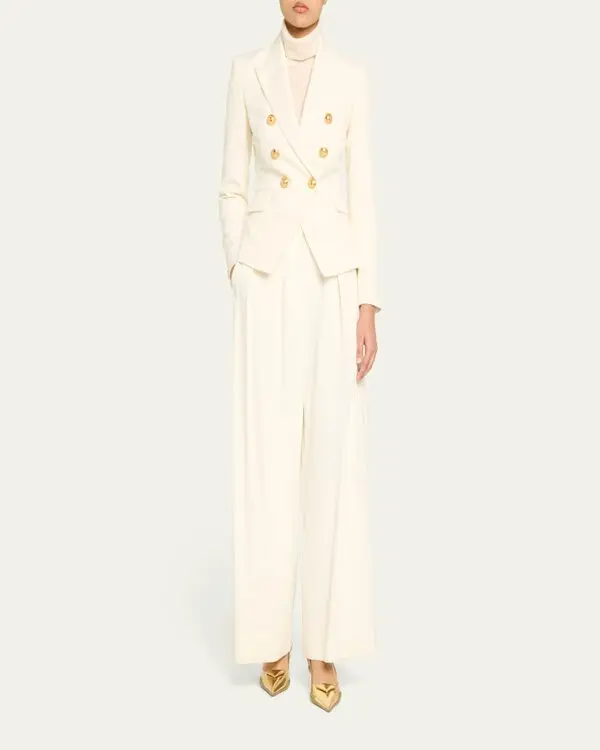 Balmain Classic Fitted Wool Jacket - White