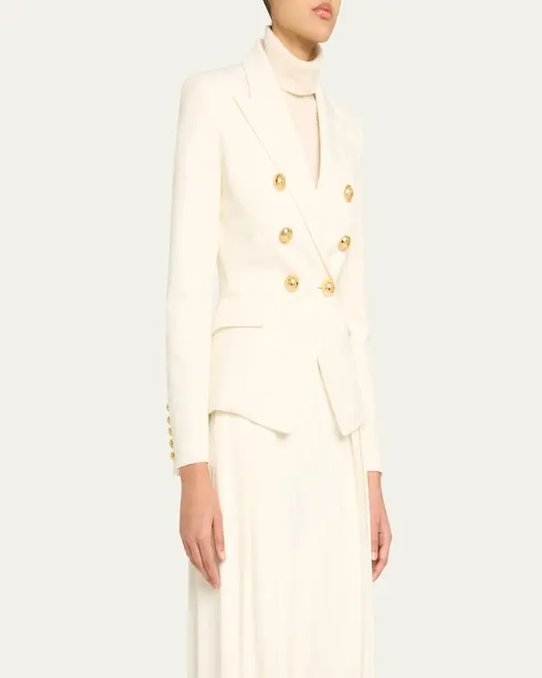 Balmain Classic Fitted Wool Jacket - White