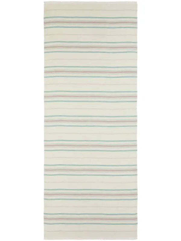 Johnstons Of Elgin Striped Cashmere Scarf - Neutrals
