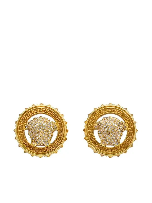 Versace Medusa '95 Crystal Stud Earrings - Gold
