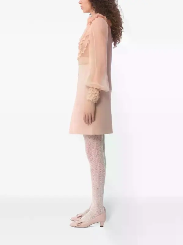 Valentino Garavani Crepe Couture Embroidered Mini Dress