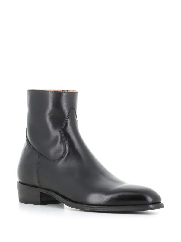 ALBERTO FASCIANI Leather Ankle Boots - Black