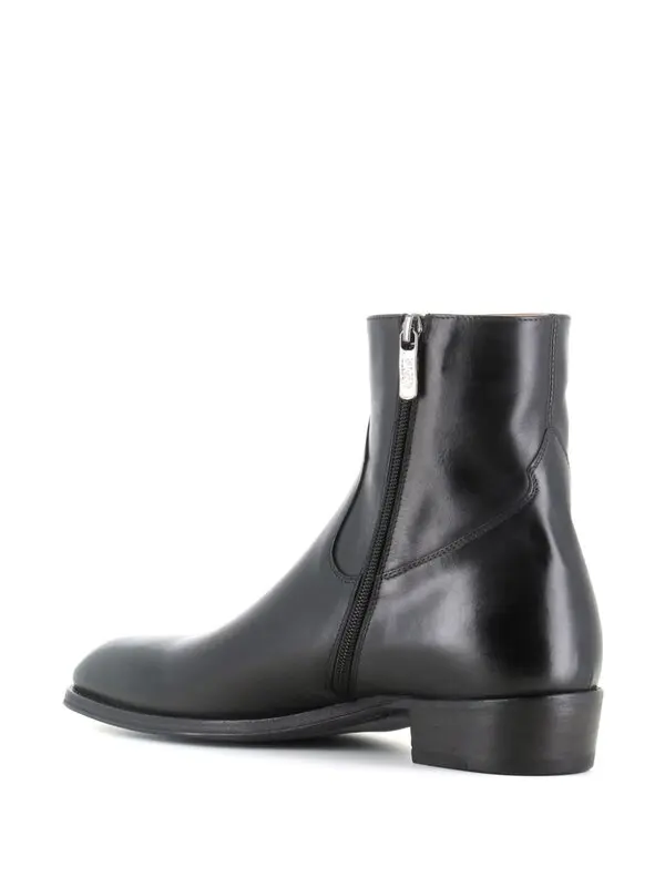 ALBERTO FASCIANI Leather Ankle Boots - Black