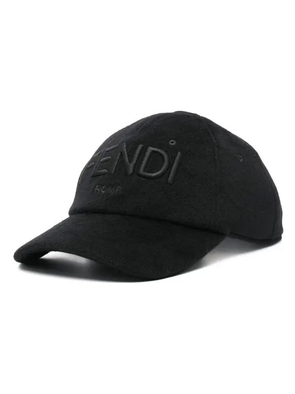 Fendi Wool Baseball Cap - Black