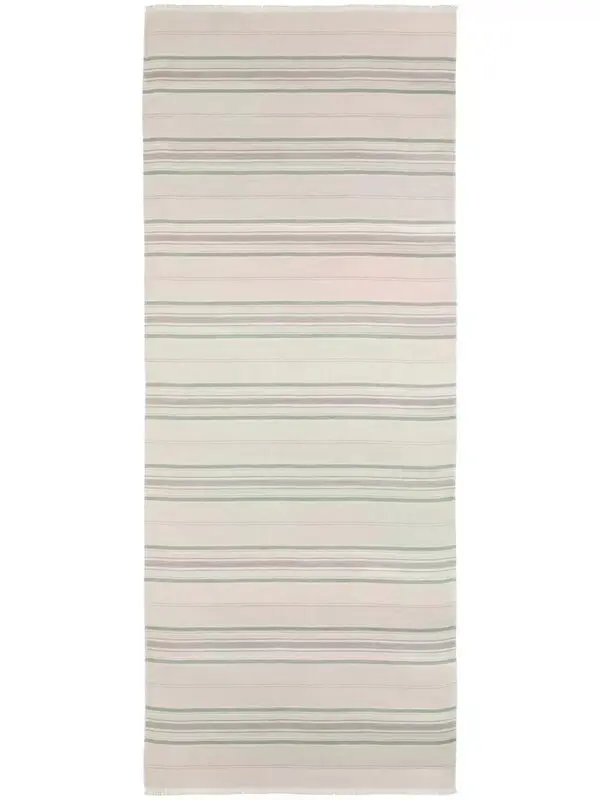 Johnstons Of Elgin Striped Cashmere Scarf - Neutrals