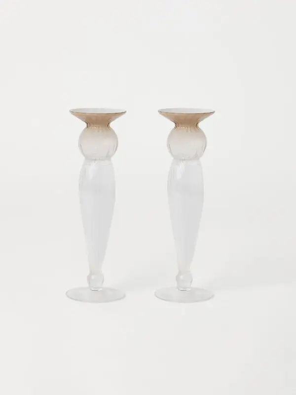 Brunello Cucinelli Murano Glass Candlesticks