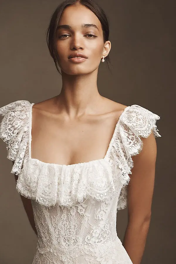 Rish Lauren Lace Wedding Gown - Ivory | Editorialist