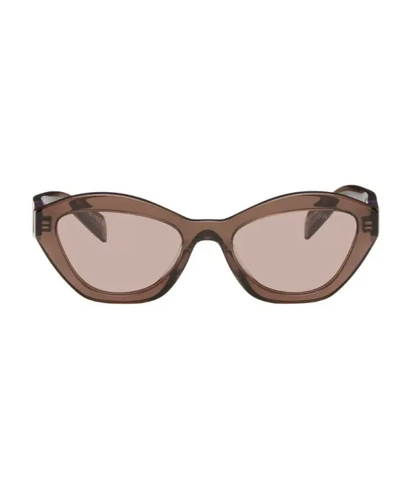 Prada - Brown Angular Butterfly Acetate Sunglasses