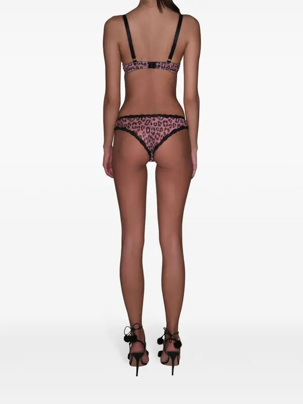 FLEUR DU MAL Leopard-print Sheer Bra