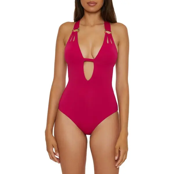 BECCA® By Rebecca Virtue O-ring One-piece Swimsuit - Raspberry