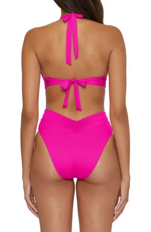 BECCA By Rebecca Virtue Color Code High Waist Bikini Bottoms - Azalea
