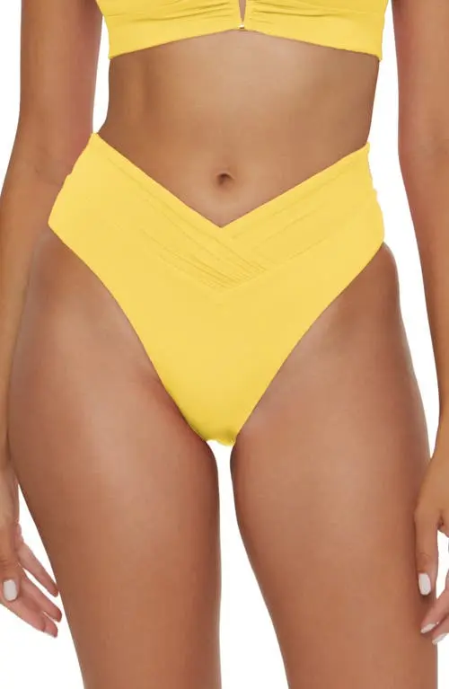 BECCA By Rebecca Virtue Color Code High Waist Bikini Bottoms - Banana