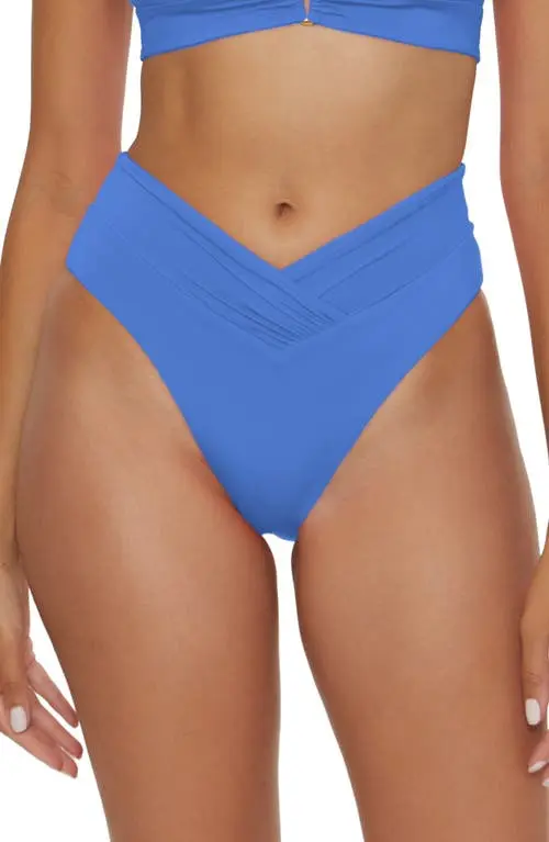 BECCA® By Rebecca Virtue Color Code High Waist Bikini Bottoms - Cornflower