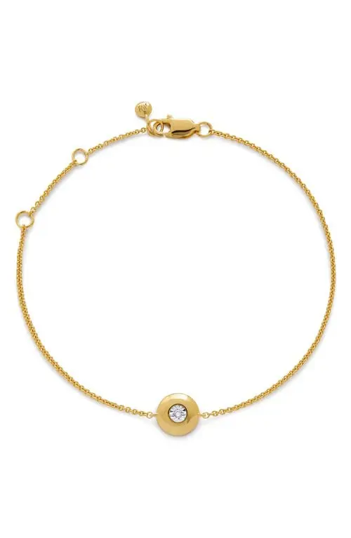 Monica Vinader Bezel Birthstone Station Bracelet - April/ Lab Grown Diamond /gold