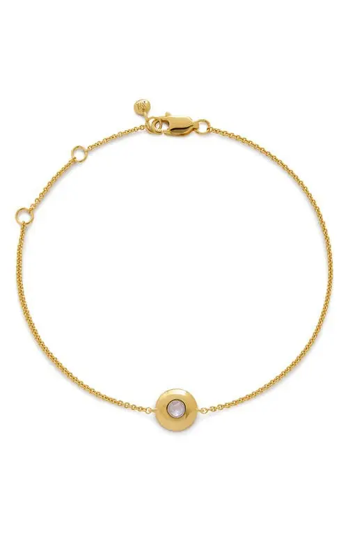 Monica Vinader Bezel Birthstone Station Bracelet - June/moonstone /gold