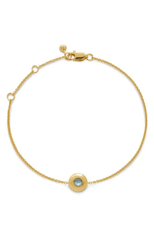 Monica Vinader Bezel Birthstone Station Bracelet - March/aquamarine/gold