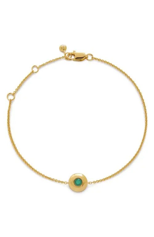 Monica Vinader Bezel Birthstone Station Bracelet - May/emerald /gold